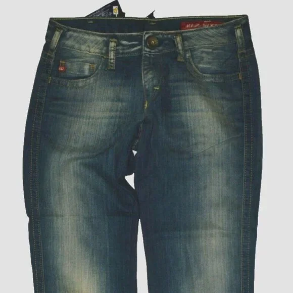 MISS SIXTY MARY J STYLE NEW VTG Y2K SZ 27 BLUE STRAIGHT LEG RETRO DENIM ...